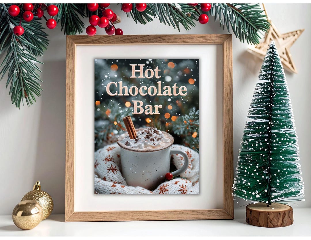 Hot Chocolate Bar Sign: Printable Winter Holiday Party Decor, Wedding ...