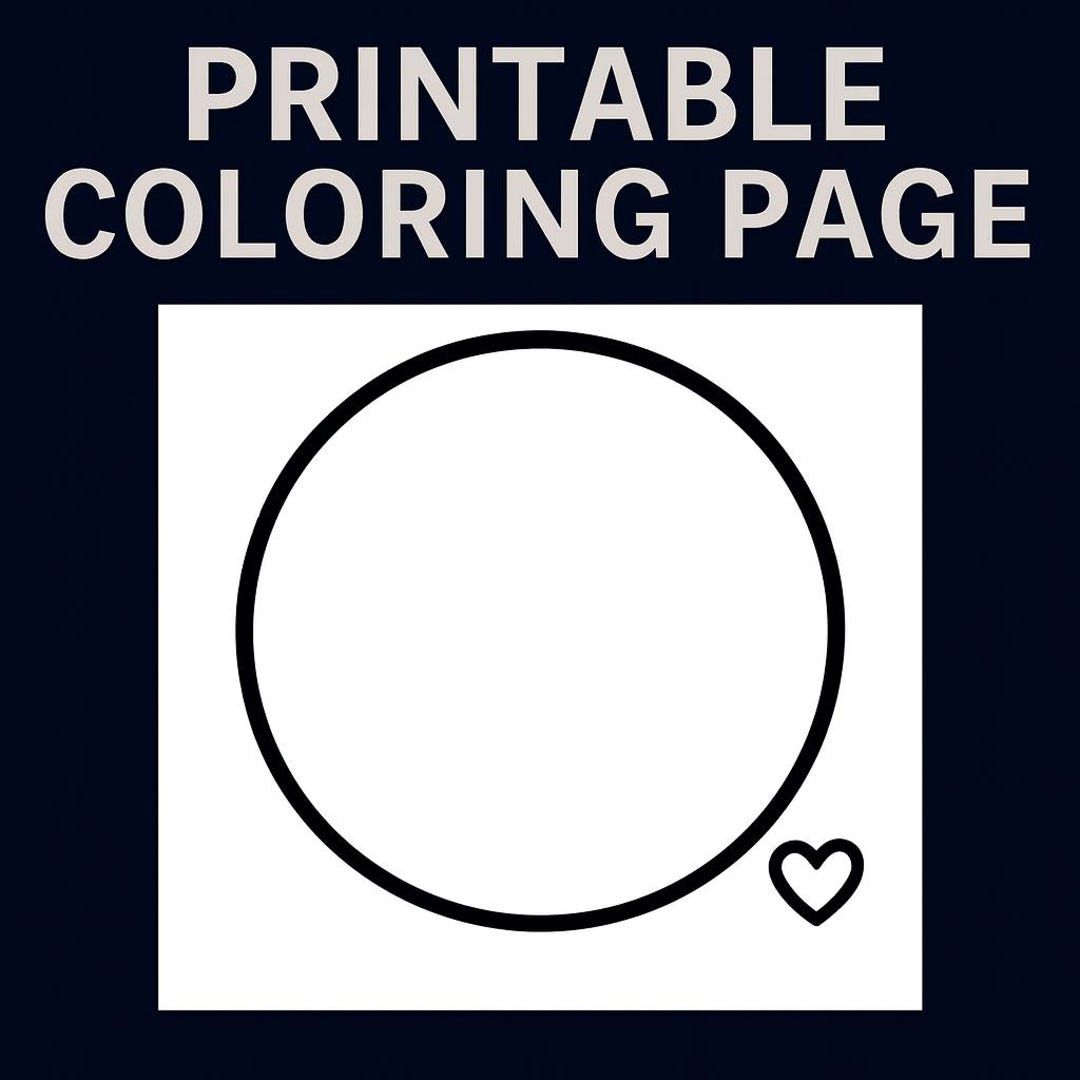 Circle Coloring Page – Printable Shape Worksheet for Kids, Preschool ...