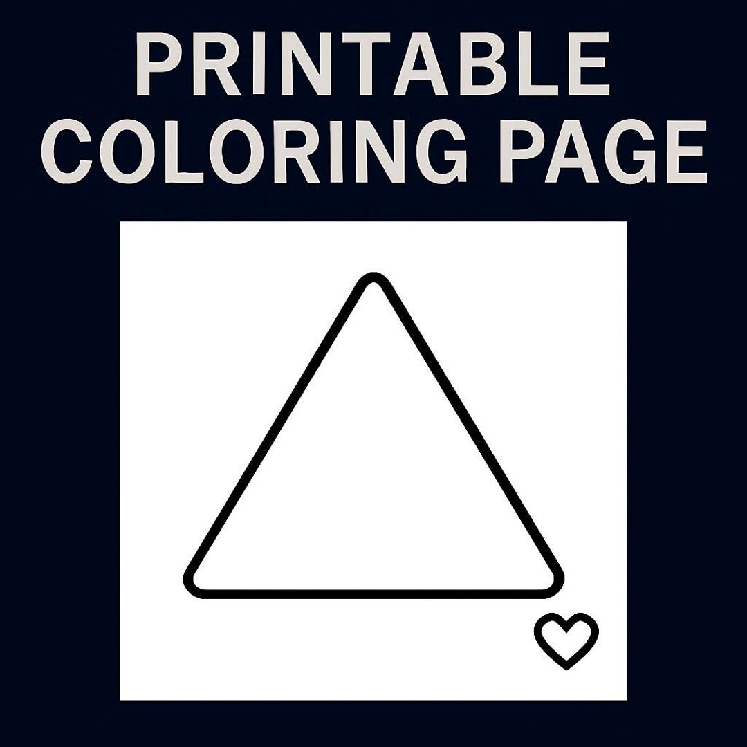 Triangle Coloring Page – Printable Shape Worksheet for Kids, Preschool ...