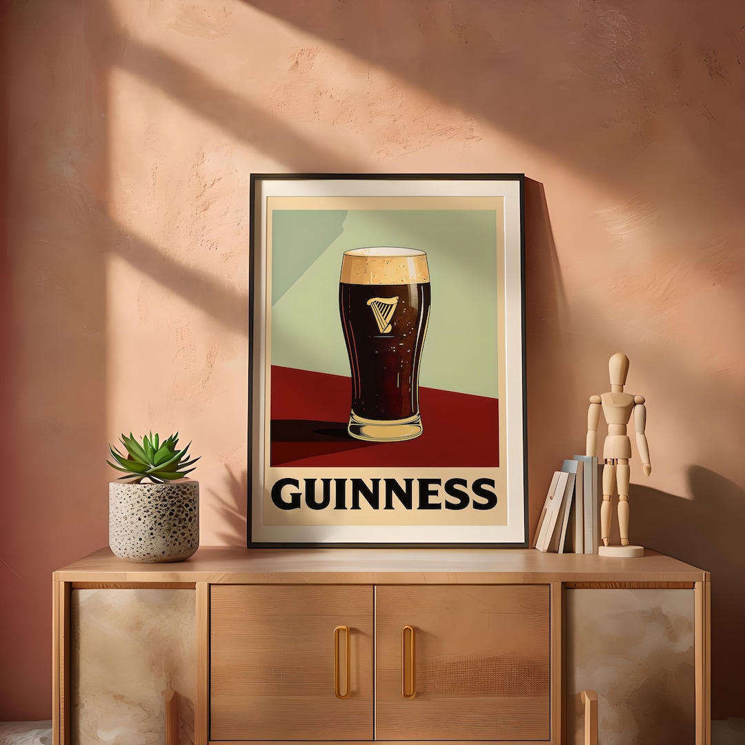 Minimalist Guinness Art Poster, Home Décor Guinness Print, Printable ...