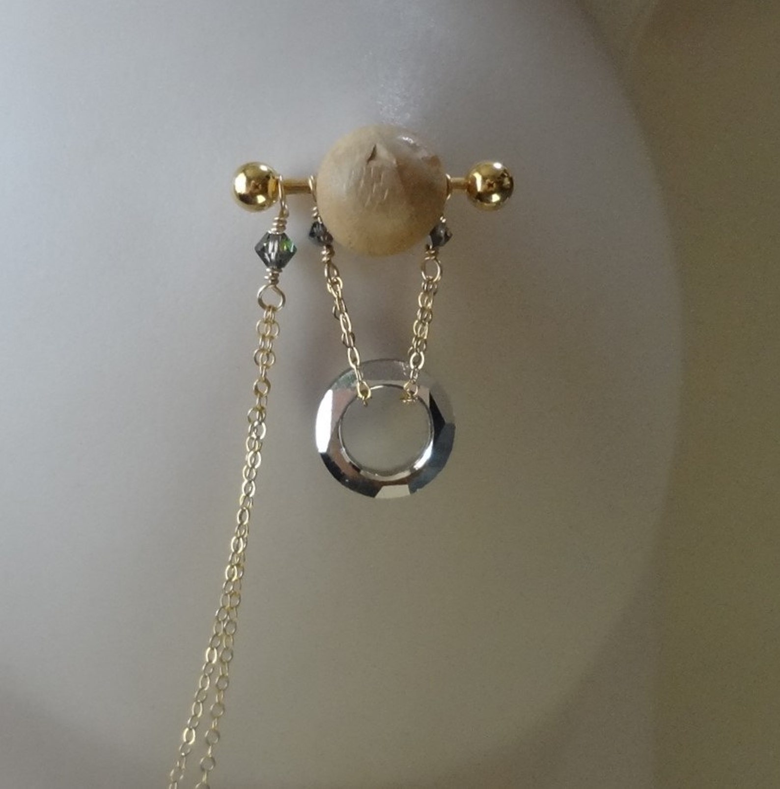 Nipple Rings Gold Pierced Nipple Gold Nipple Chains Nipple Etsy