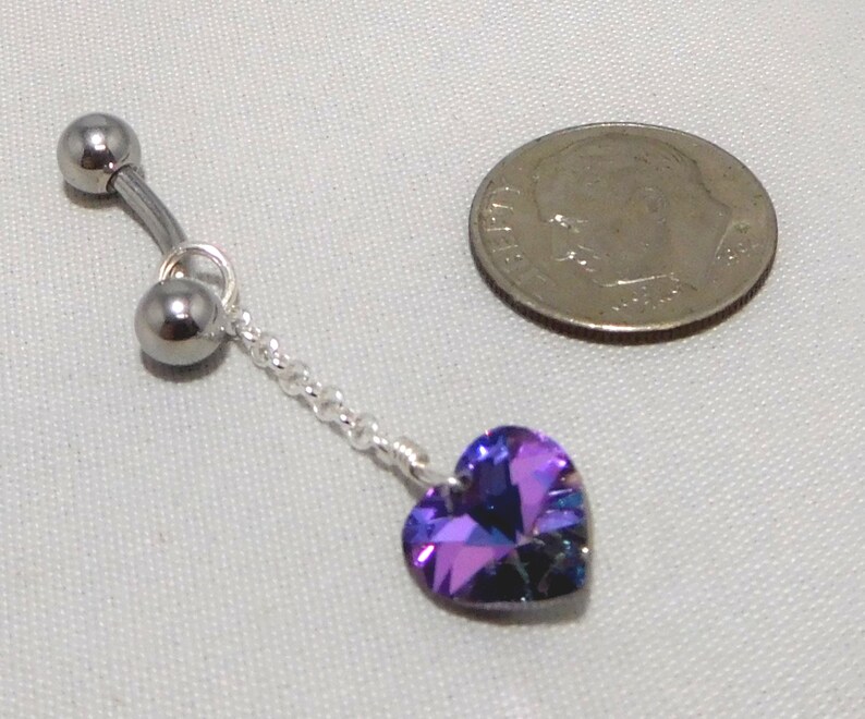Barbell Pierced Heart Charm Intimate Body Piercing Heart | Etsy