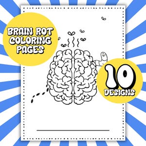Brain Rot Coloring Pages - Etsy