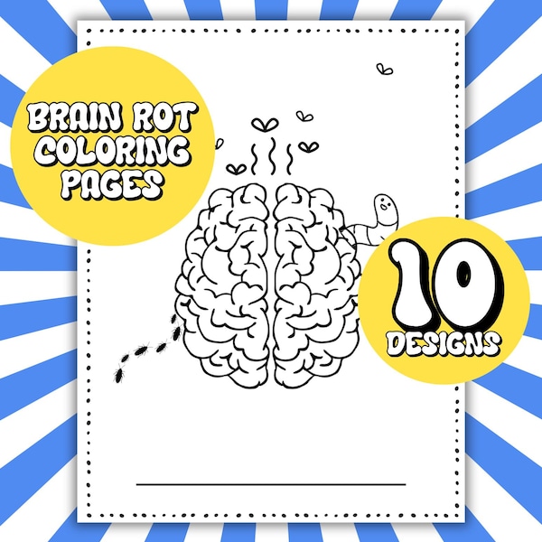 Brain Rot Coloring Pages - Etsy