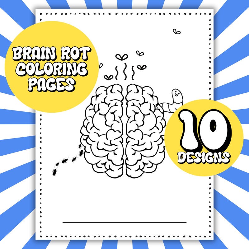 Brain Rot Coloring Pages - Etsy