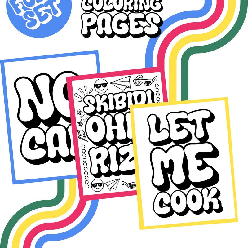 Brain Rot Coloring Pages - Etsy