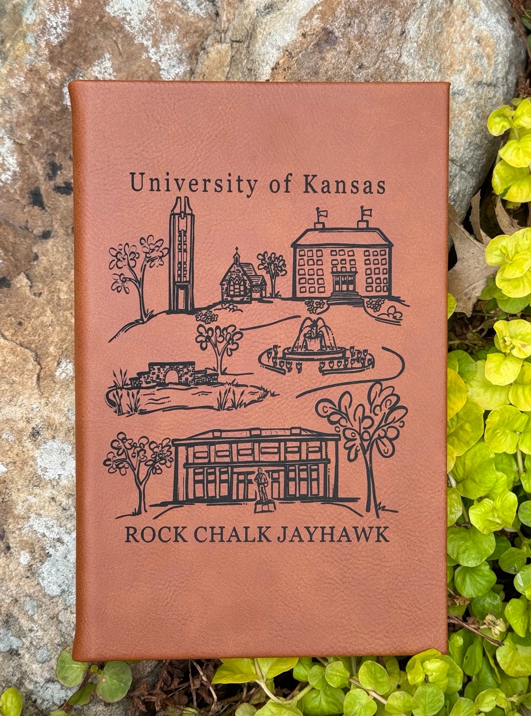 Engraved University of Kansas 5x8 Rawhide Leatherette Journal - Etsy
