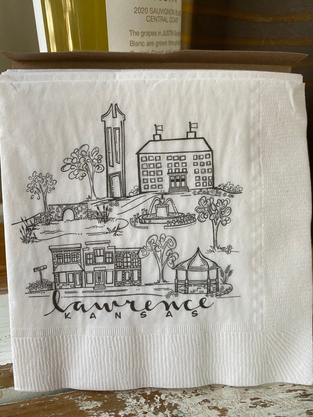 Cheers to Lawrence,ks Napkin Set - Etsy