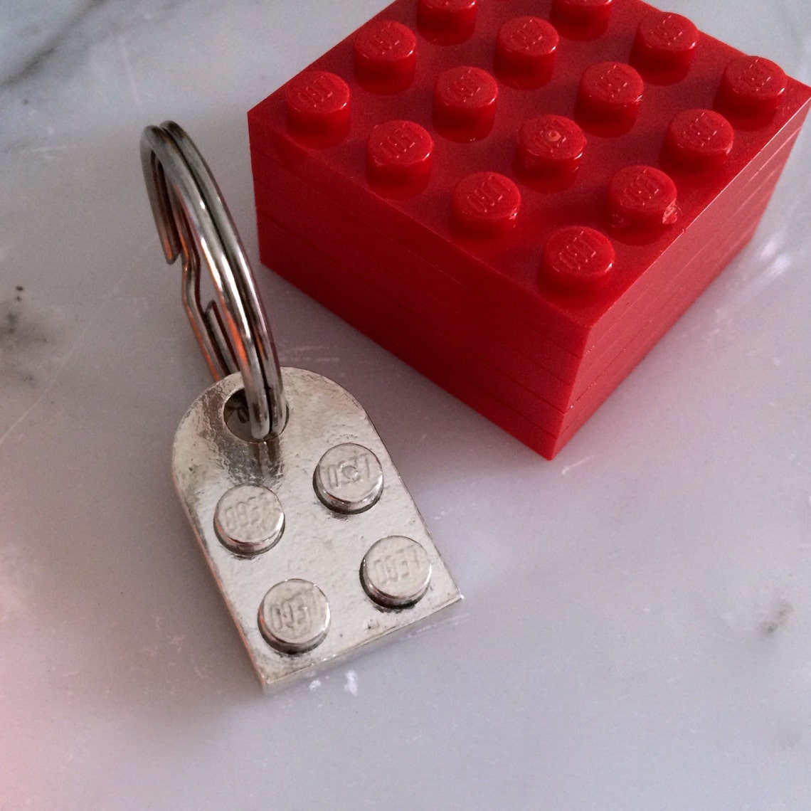 Lego Key Chain Charm in Sterling Silver - Etsy