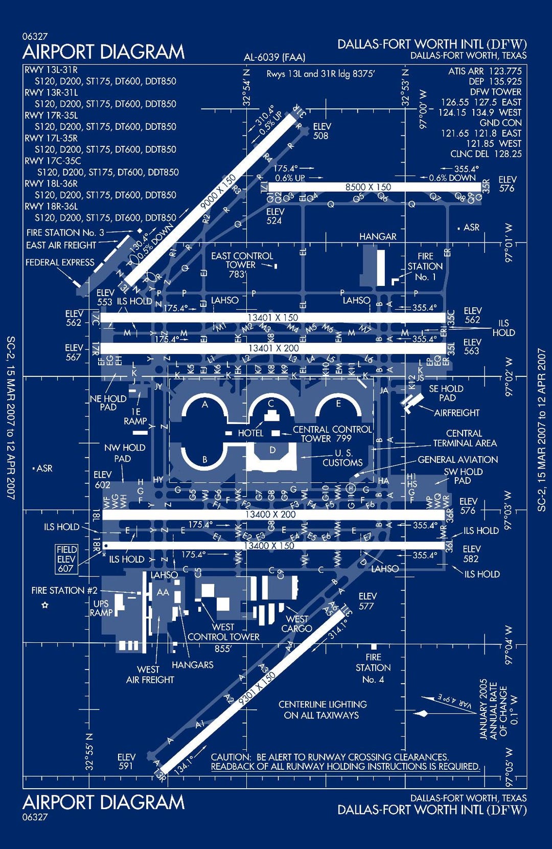 DFW Airport - Blueprint - Etsy