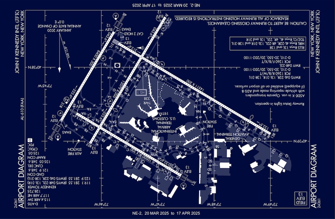 JFK Airport - Blueprint - Etsy