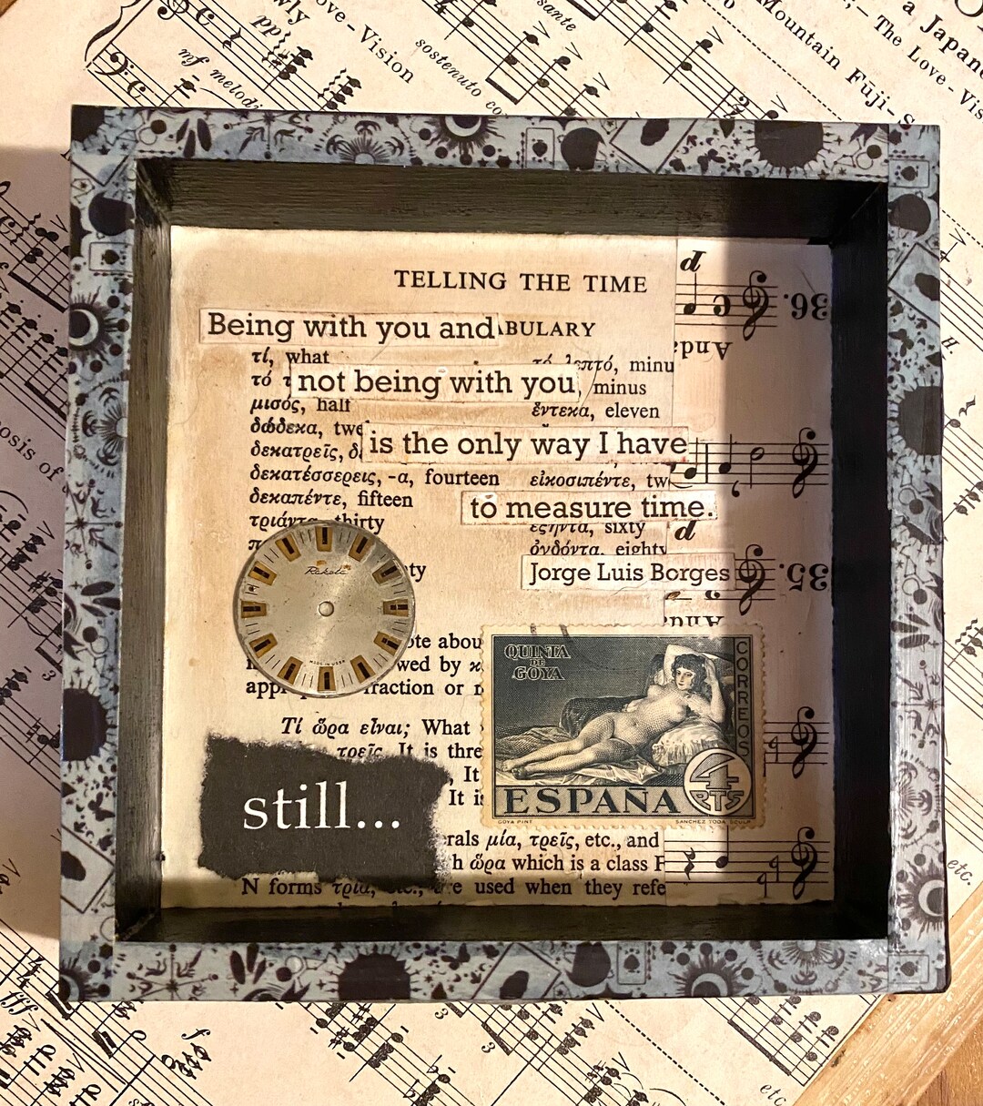 TELLING THE TIME 5X5 Shadowbox Time Clock Stamp Quote Love - Etsy