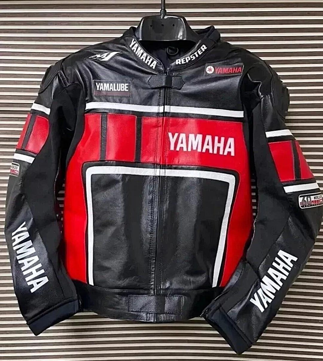 Yamaha Racing Leather Jacket, Men's Motorcycle Jacket, Motogp Riding ...