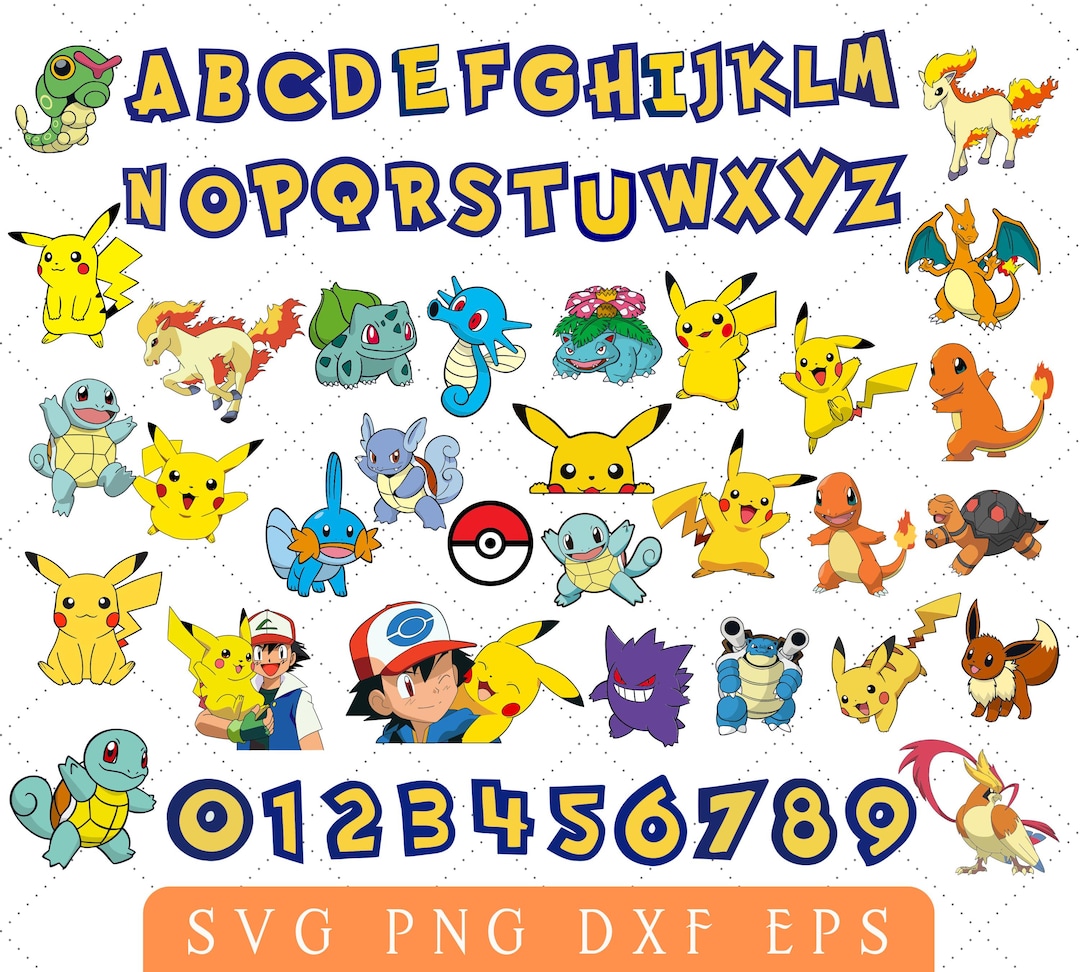 Pokemon Svg Bundle, Pokemon Clipart and Png Stickers, Cut Files for ...