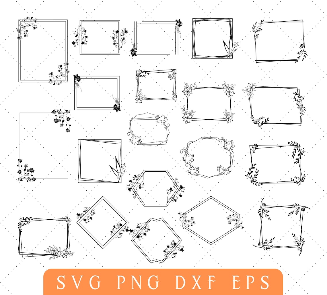 Hand Drawn Frames SVG Bundle, Border Frame Svg, Doodle Frames PNG, Wavy ...