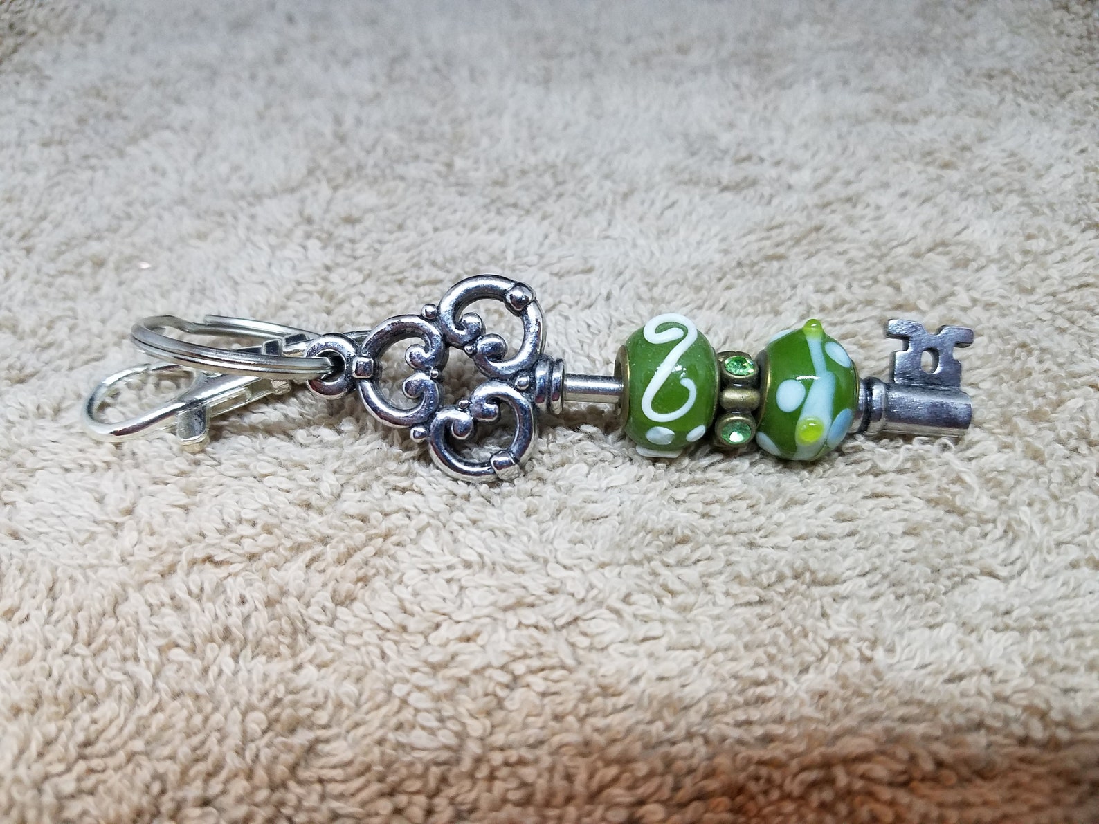 Key Ring Key Chain Antique Victorian Beaded Key Ring Bag Charm - Etsy