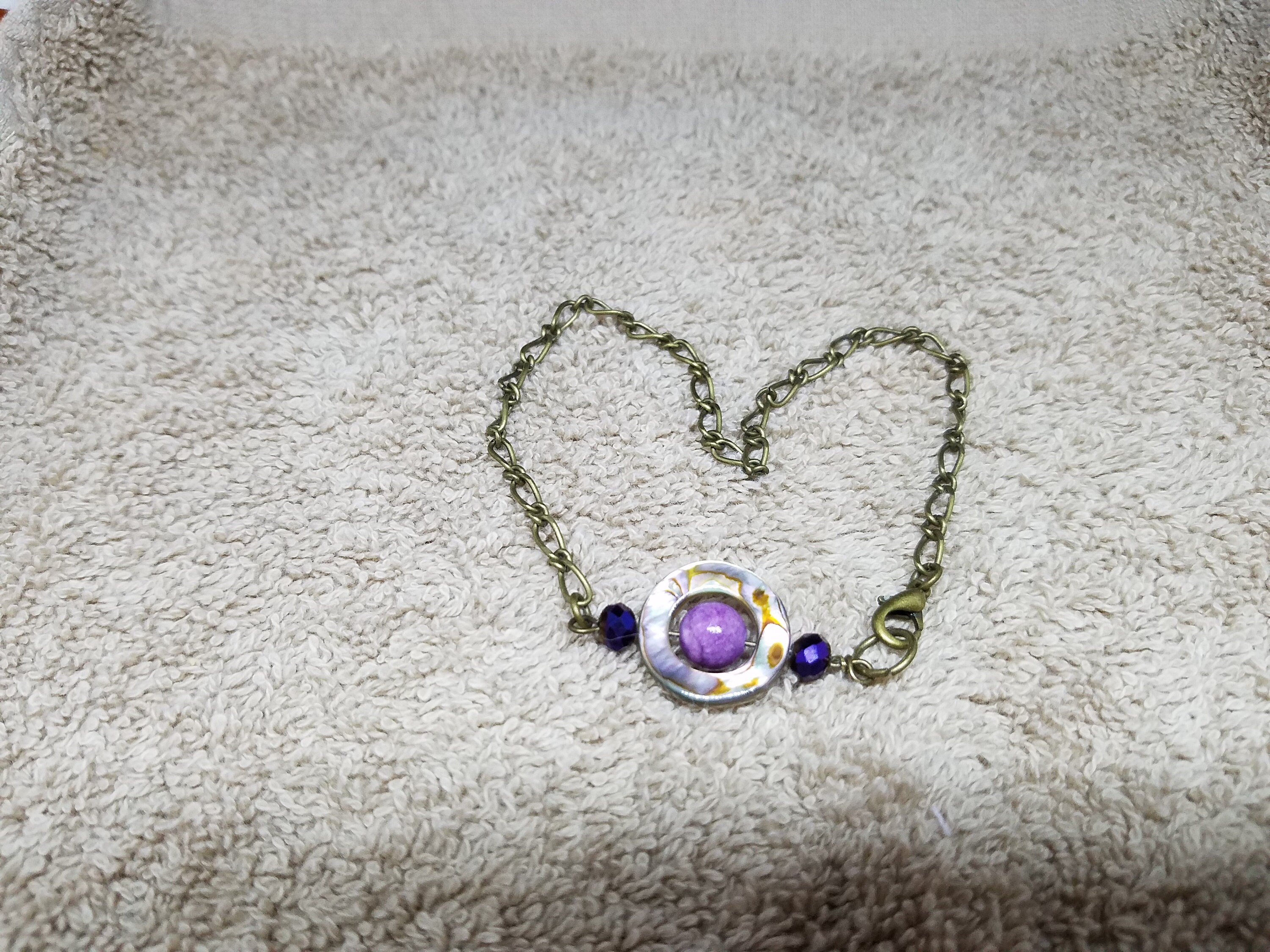 Purple Quartzite Abalone Ankle Bracelet Bridal Jewelry Sister | Etsy