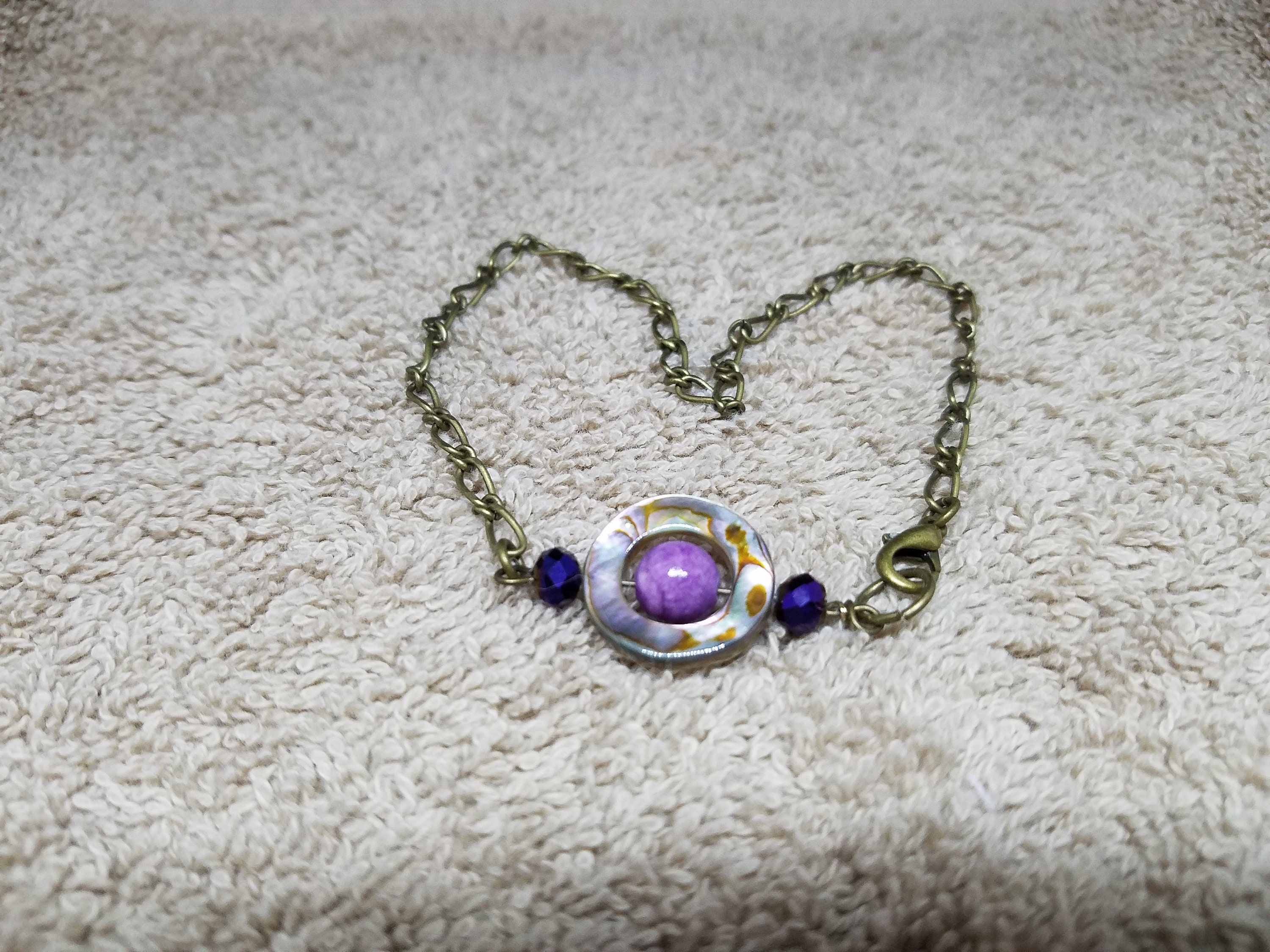 Purple Quartzite Abalone Ankle Bracelet Bridal Jewelry Sister | Etsy