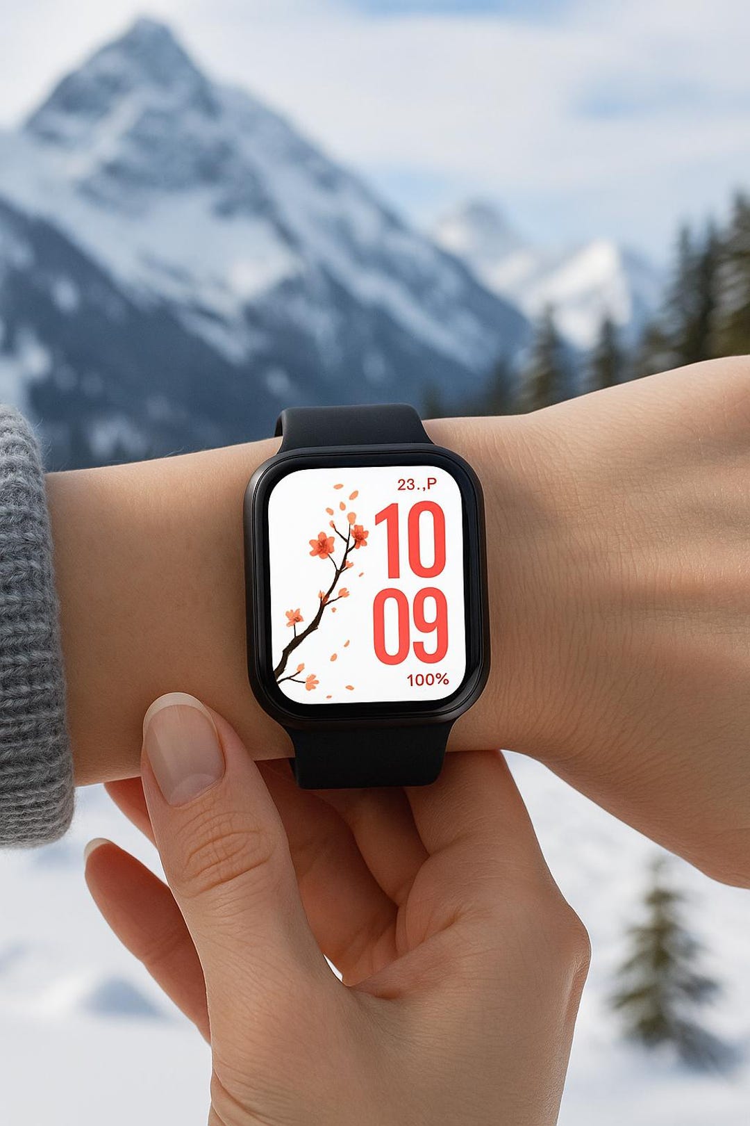 Japanese Sakura Apple Watch Face – Minimalist Floral Design | Instant ...