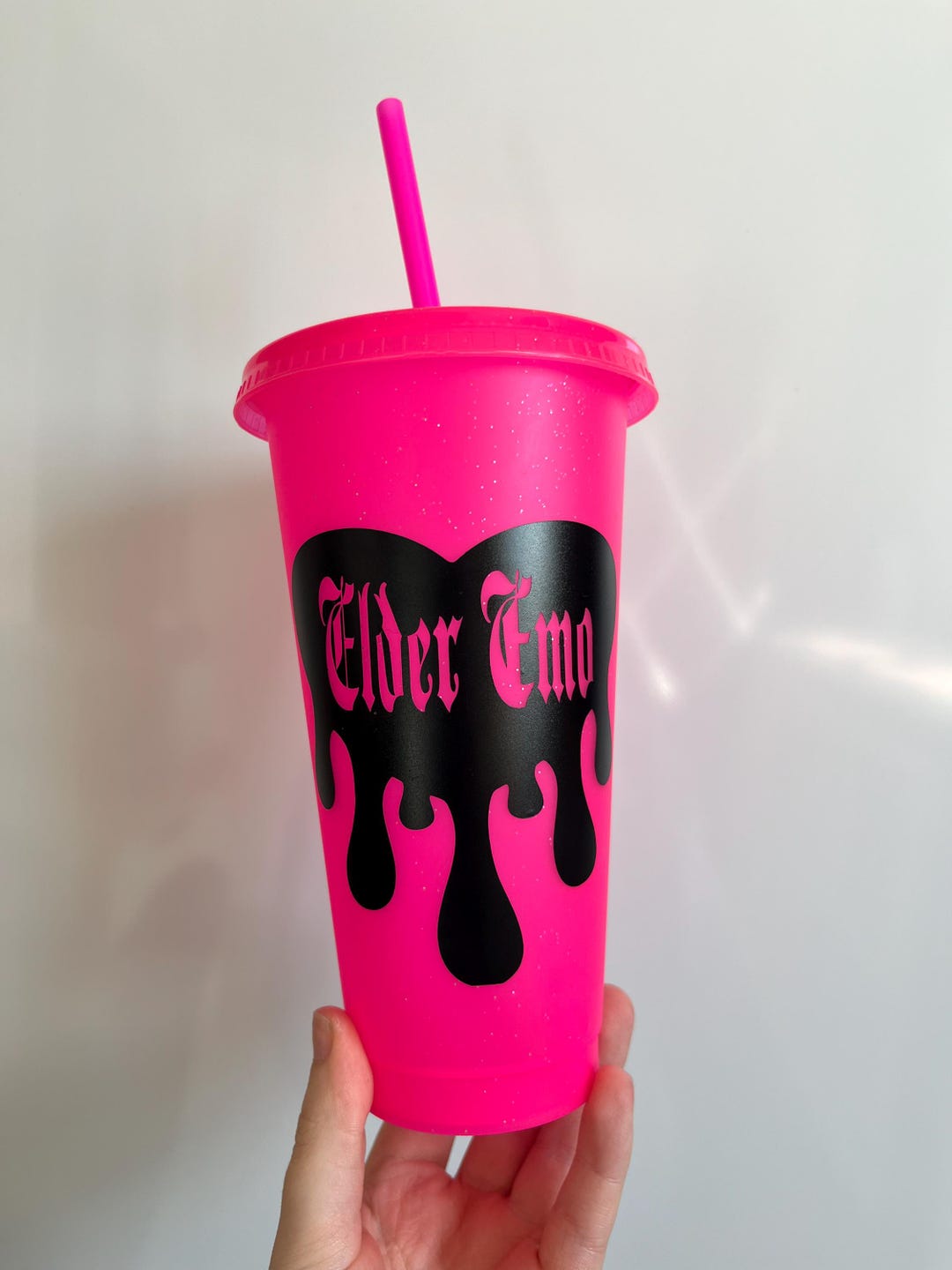 Pink Glitter Elder Emo Cold Cup - Etsy