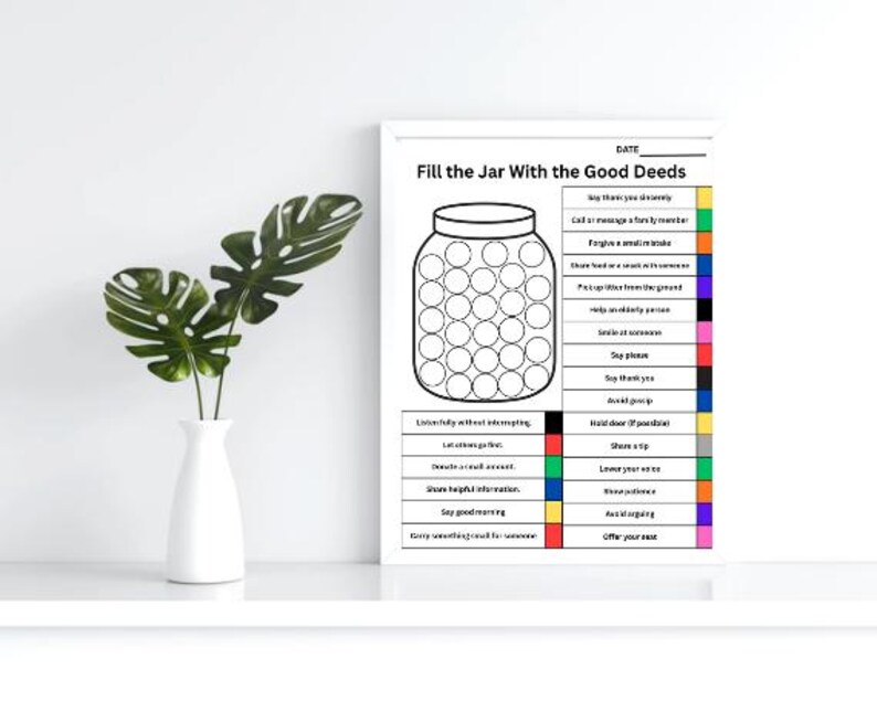 Good Deeds Jar Challenge Printable | Daily Kindness & Gratitude ...