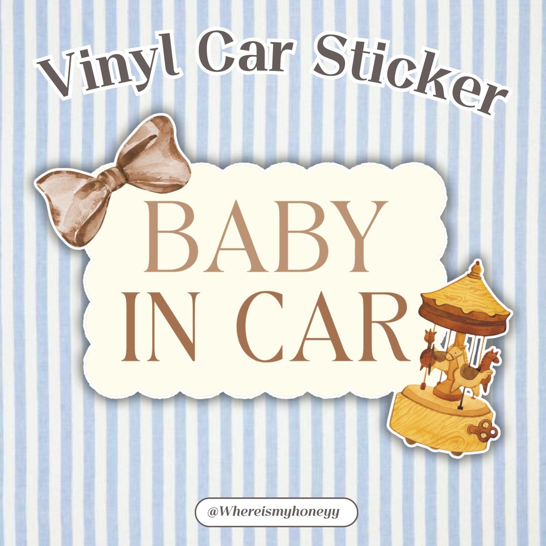 Baby in Car Coquette Car Sticker – Waterproof Bumper Decal – 6x8 ...