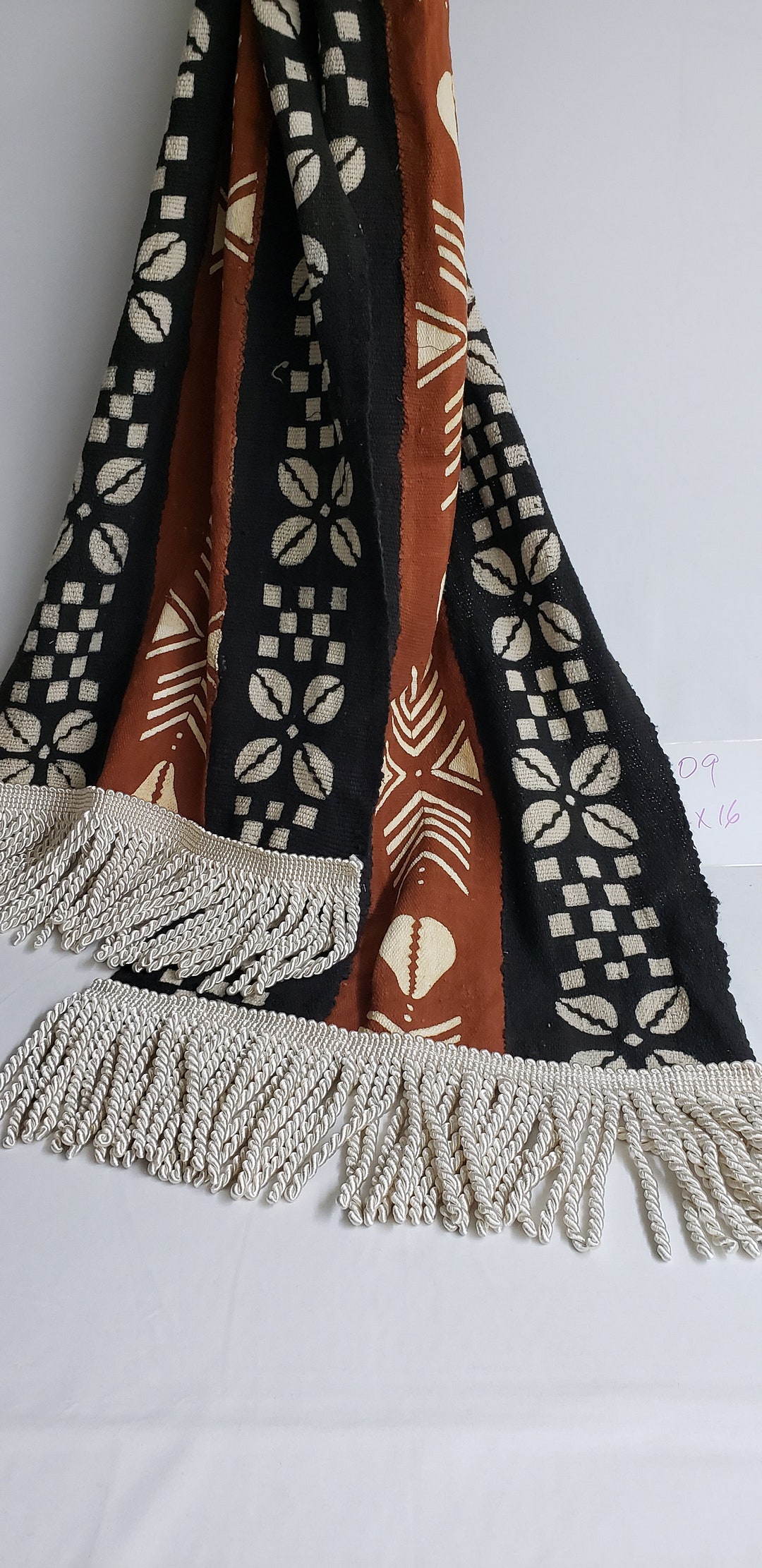 109 Authentic African Bògòlanfini Mudcloth Tablerunner or Throw 72" X ...