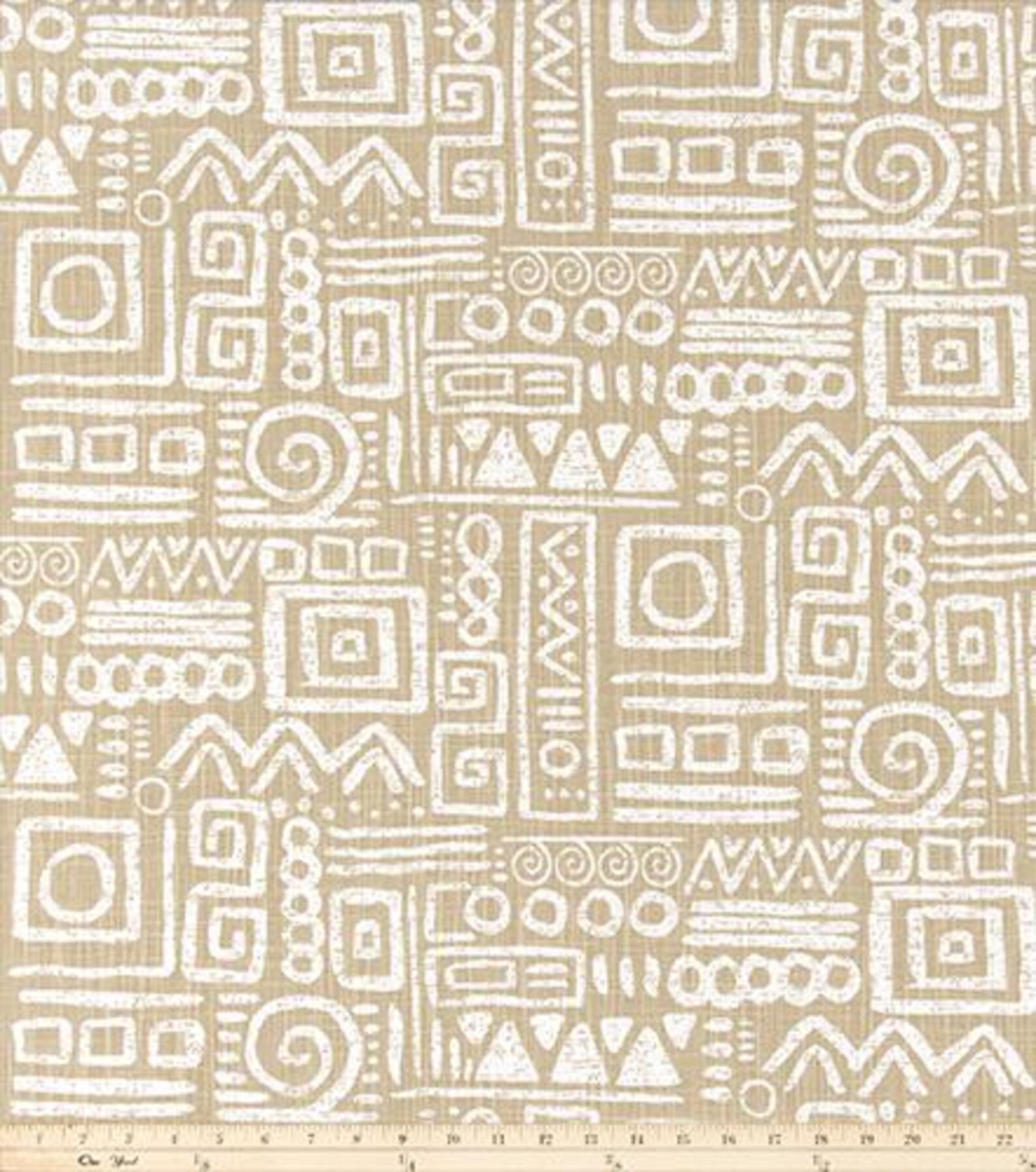 Tribal Print Cotton Fabric by the Yard, Geo Print Fabric Brown and ...