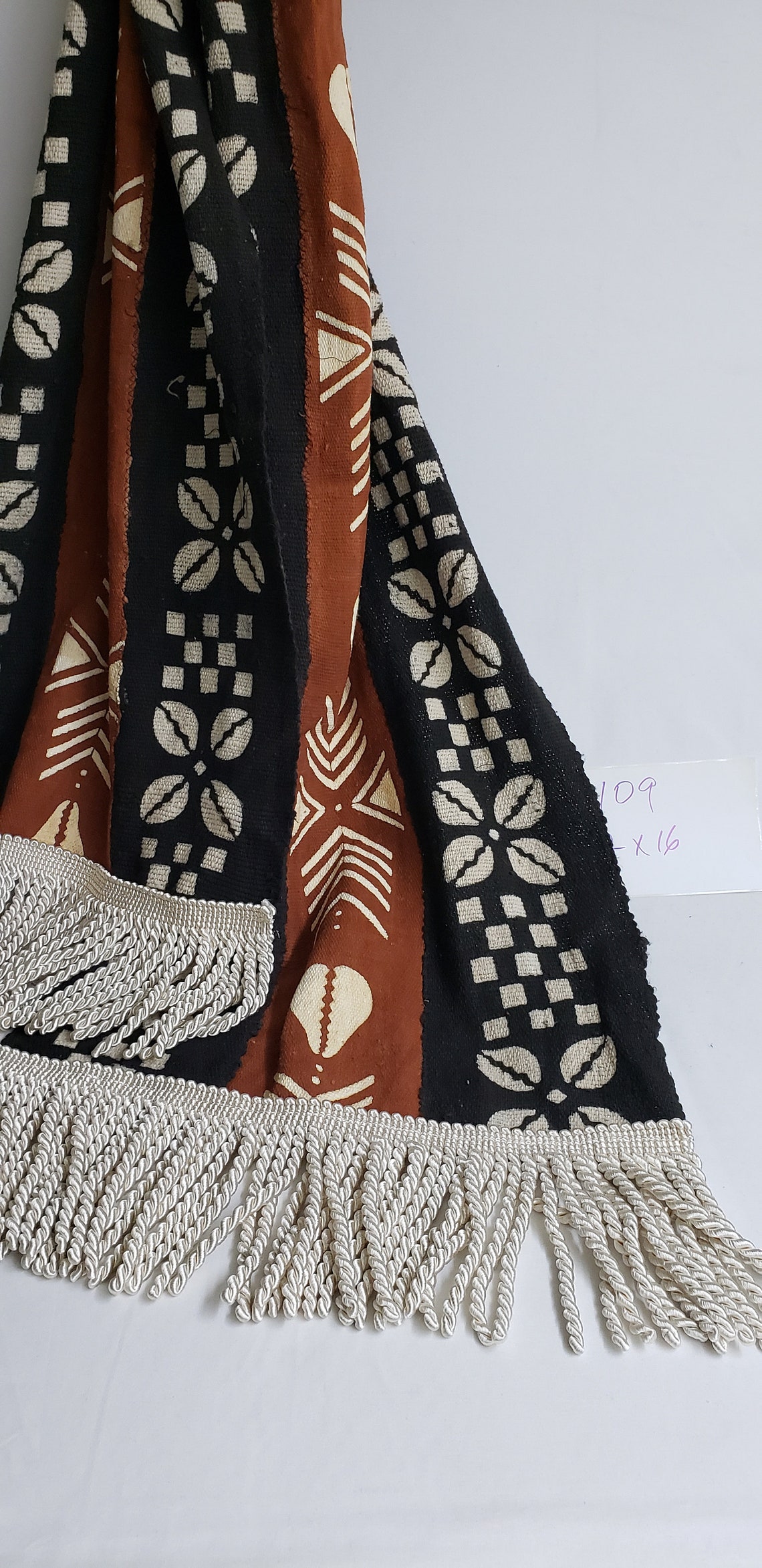 109 Authentic African Bògòlanfini Mudcloth Tablerunner or Throw 72" X ...