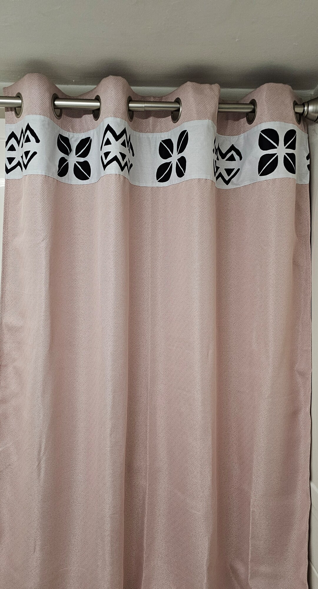 Two Panels Blush Pink Grommet Curtains 52W X 84L Panels Blackout Drapes ...