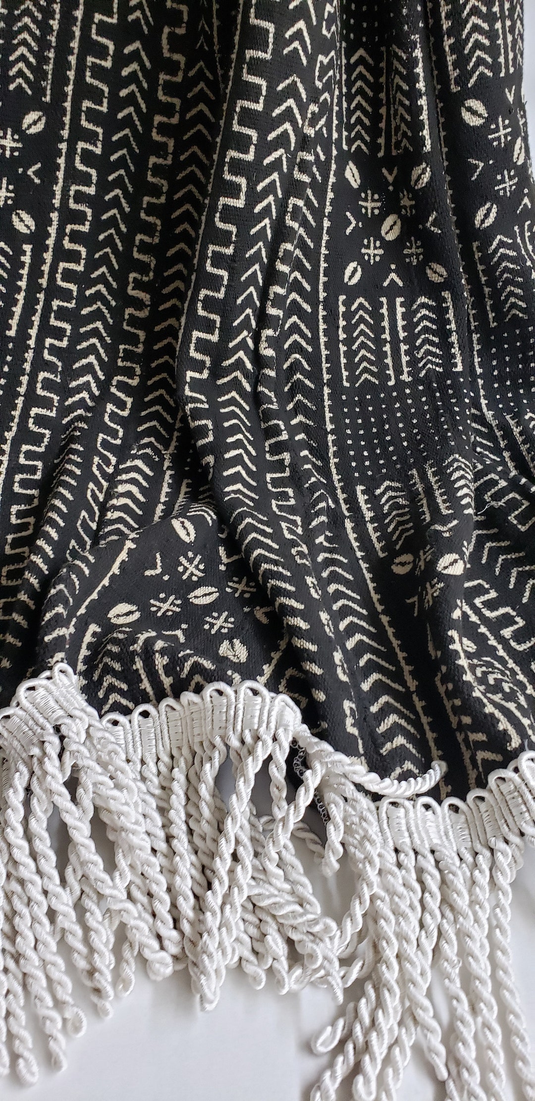 106 Authentic African Bògòlanfini Mudcloth Tablerunner or Throw 72" X ...