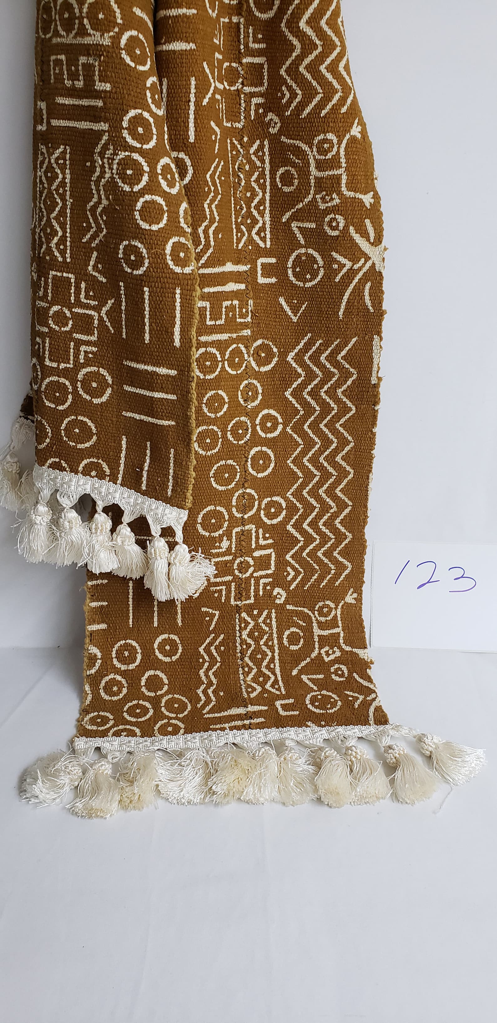 123 Authentic African Bògòlanfini Mudcloth Tablerunner or Throw 64 X 10 ...