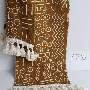 123 Authentic African Bògòlanfini Mudcloth Tablerunner or Throw 64 X 10 ...