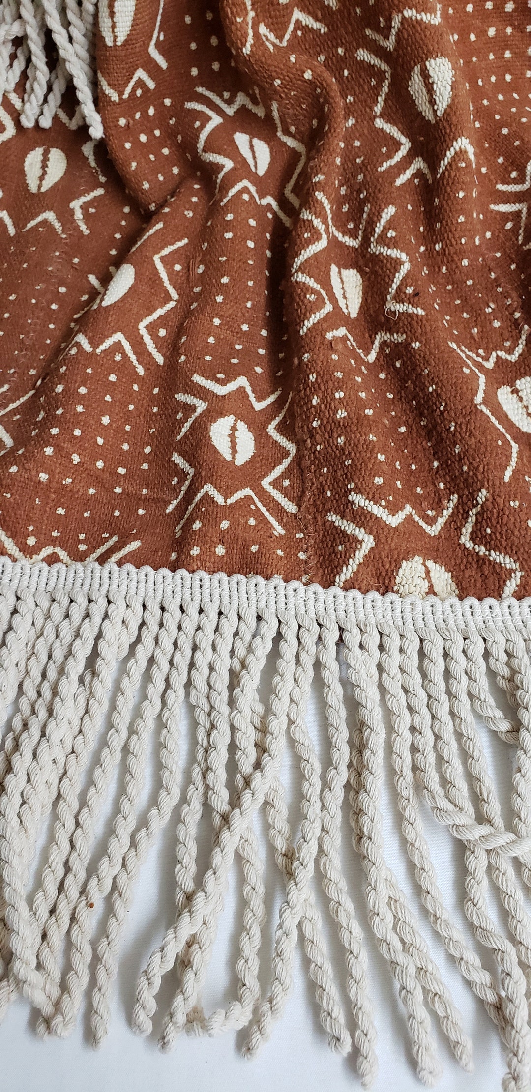 134 Authentic African Bògòlanfini Mudcloth Tablerunner or Throw 72" X ...