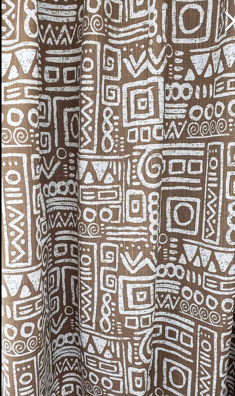 African Mud Print Shower Curtain, Glyphics Black and White Bathroom ...