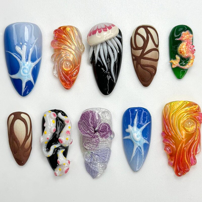 Octopus Nails - Etsy