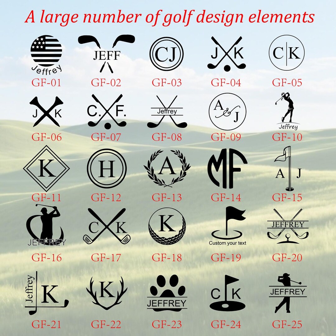 Custom Golf Ball Stamp-initial Golf Ball Marker-golf Ball Monogram ...