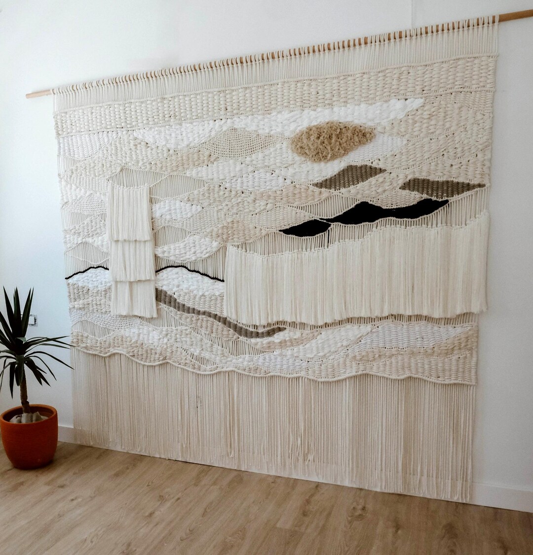 Extra Large Macrame Wall Hanging Oversized Boho Textile Art | Neutral ...