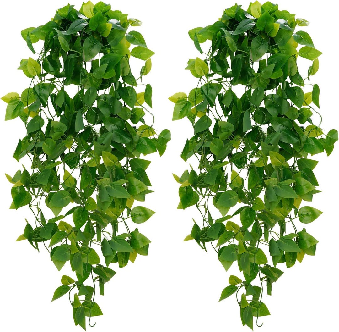 Faux Pothos Hanging Plant, Indoor Outdoor Greenery Decor, 2pcs - Etsy