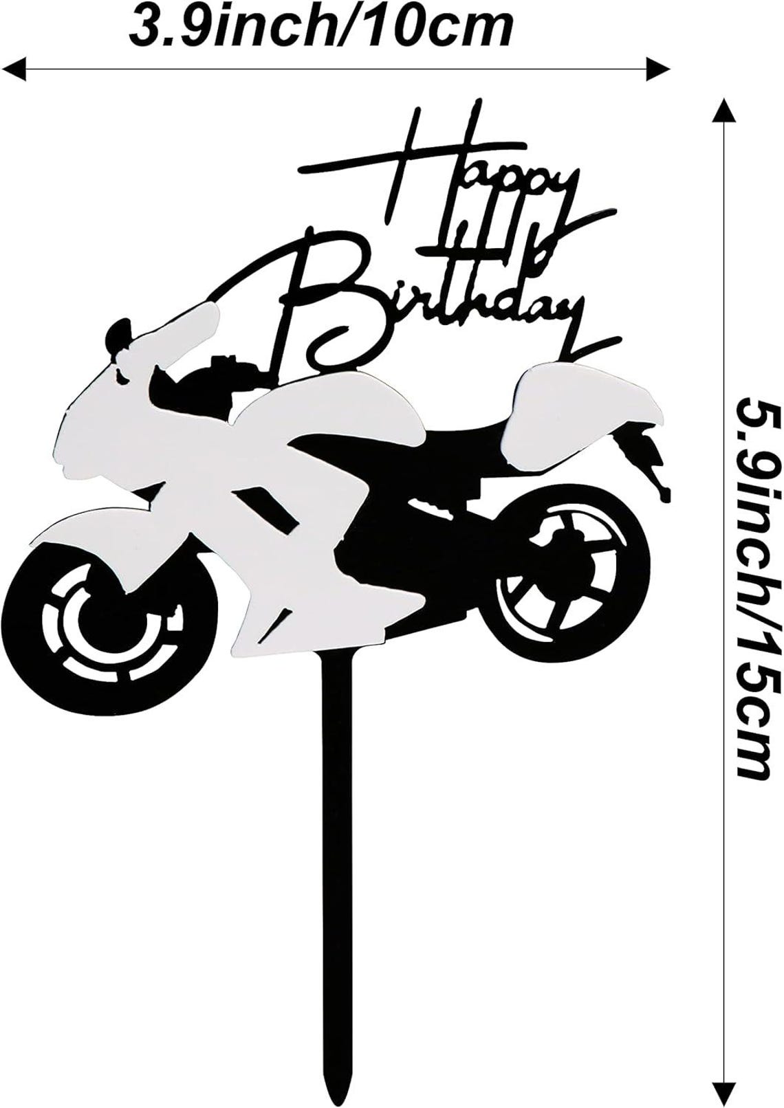 Acrylic Motorcycle Cake Topper Scooter Happy Birthday Cake Decorations ...
