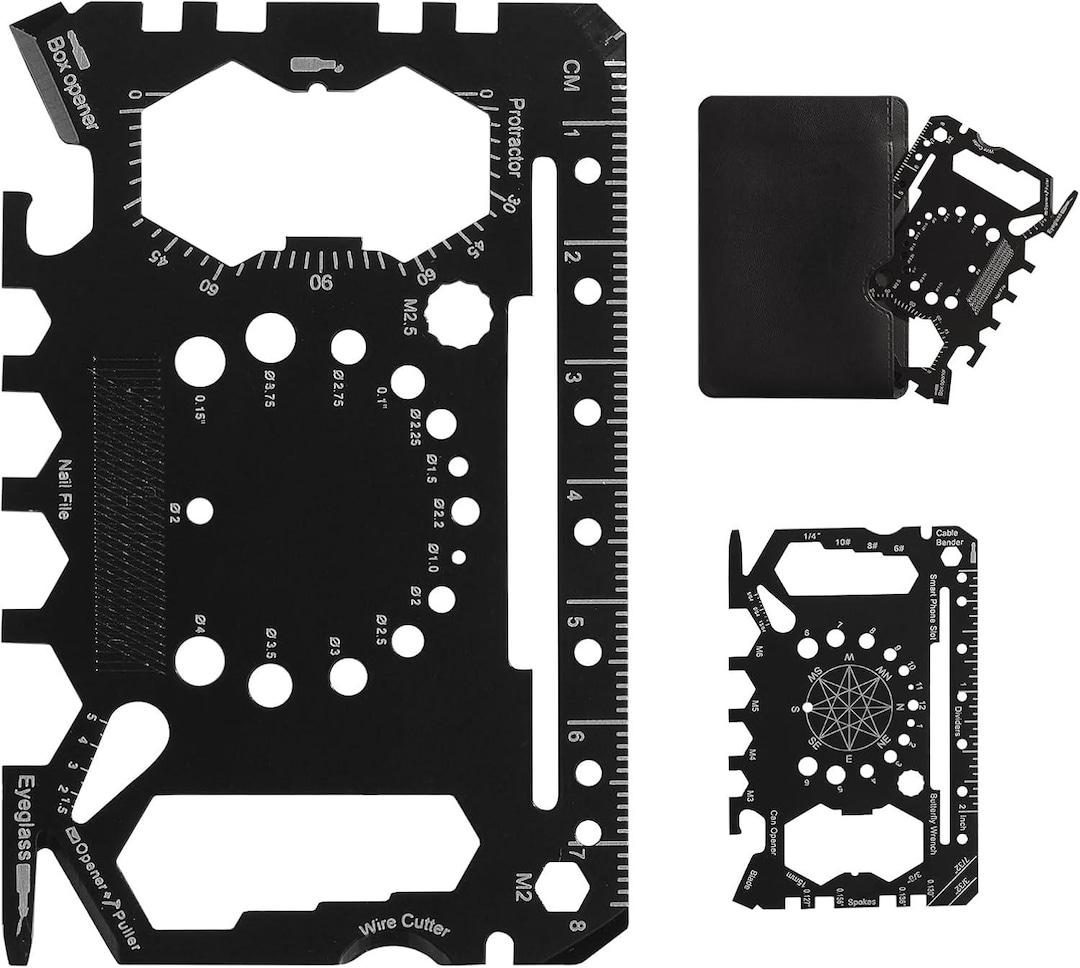 52 in 1 Slim Minimalist Survival Card Wallet Tool Card, Credit Card ...