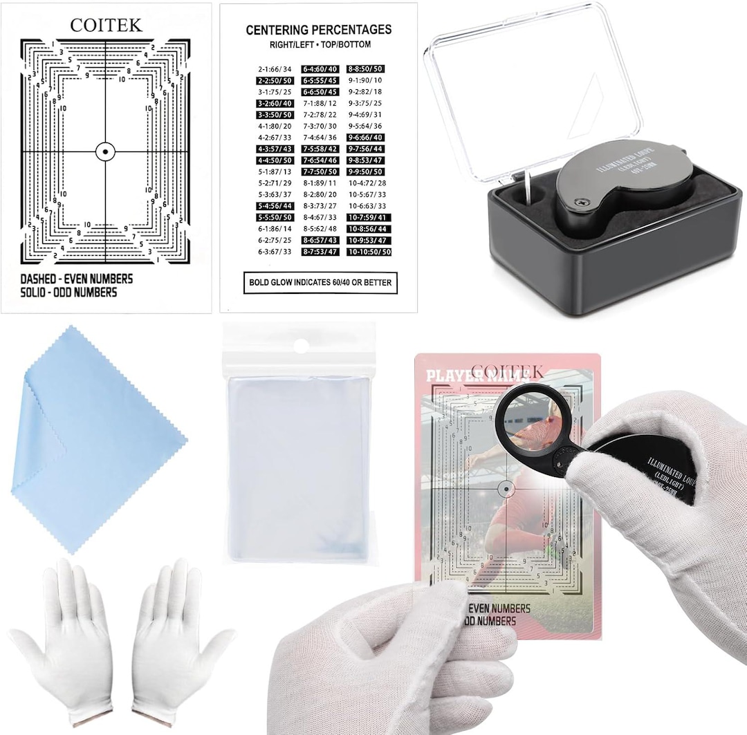 104PCS Card Grading Centering Tool Set,card Grading Kit,includes One ...