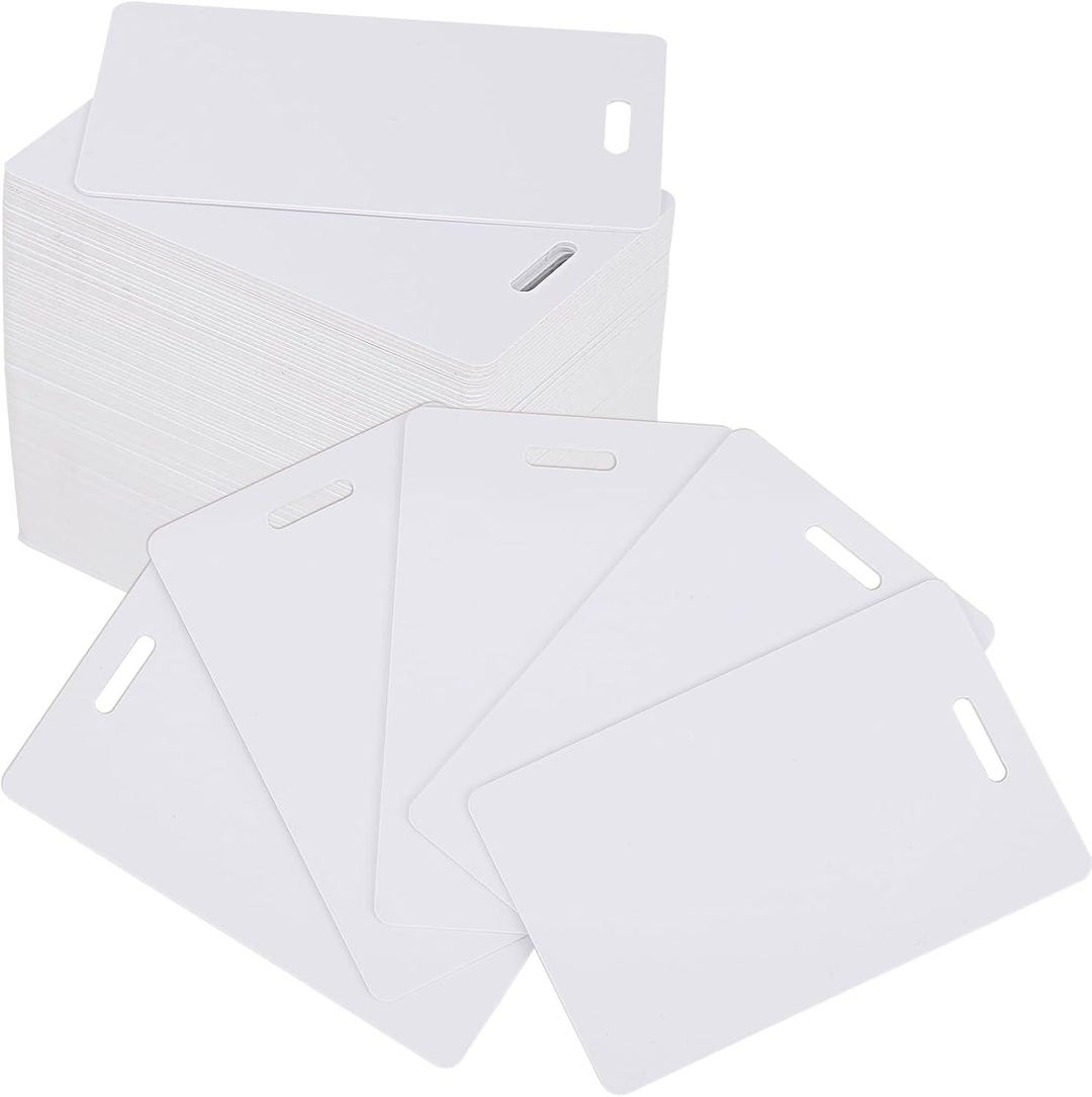 200PCS Blank Badge Cards With Slot Punch, Identification Badges PVC ...