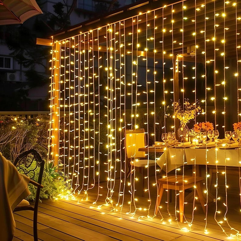 Bright 300 LED Curtain String Lights, Christmas Fairy Lights for ...