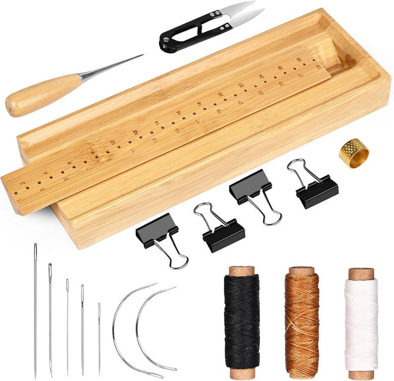 Bamboo Book Binding Kits,bookbinding Kit for Signature Punching Tools, Bookbinding Punch Guide ...