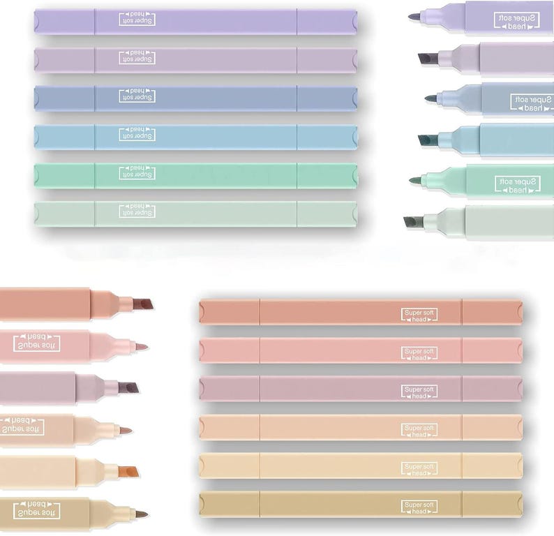 12pcs Aesthetic Cute Highlighters Bible Pastel Highlighters and Pens No ...