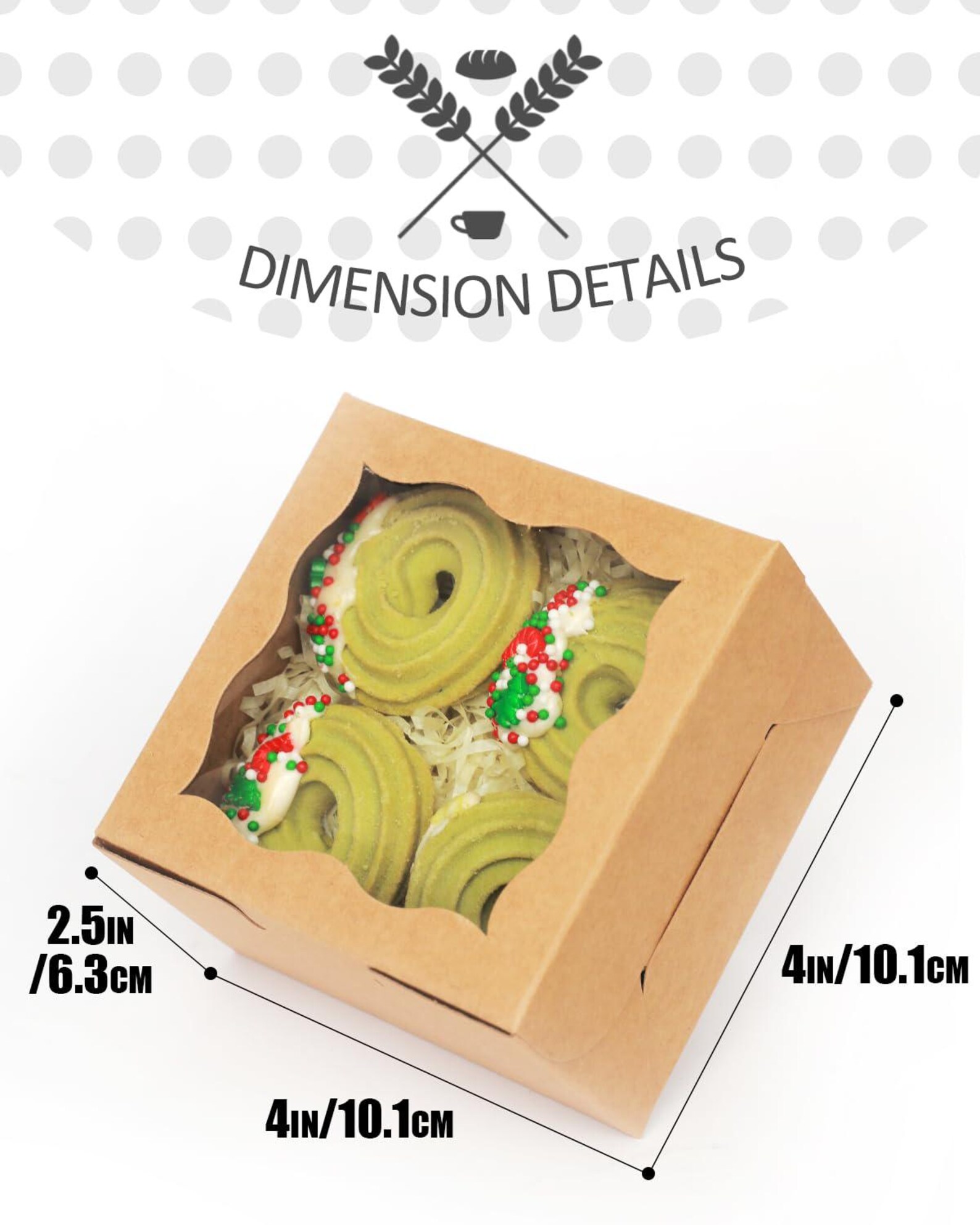 Brown Bakery Box With Window 30packs Macaron Boxes Small Donut Pastry ...