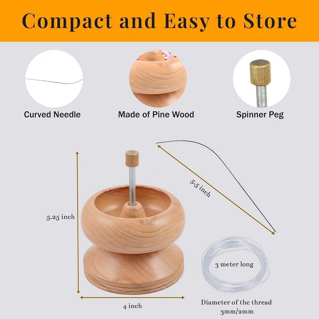 Clay Bead Spinner With Big Eye Beading Needle & 3mtr Wire - Seed Bead ...