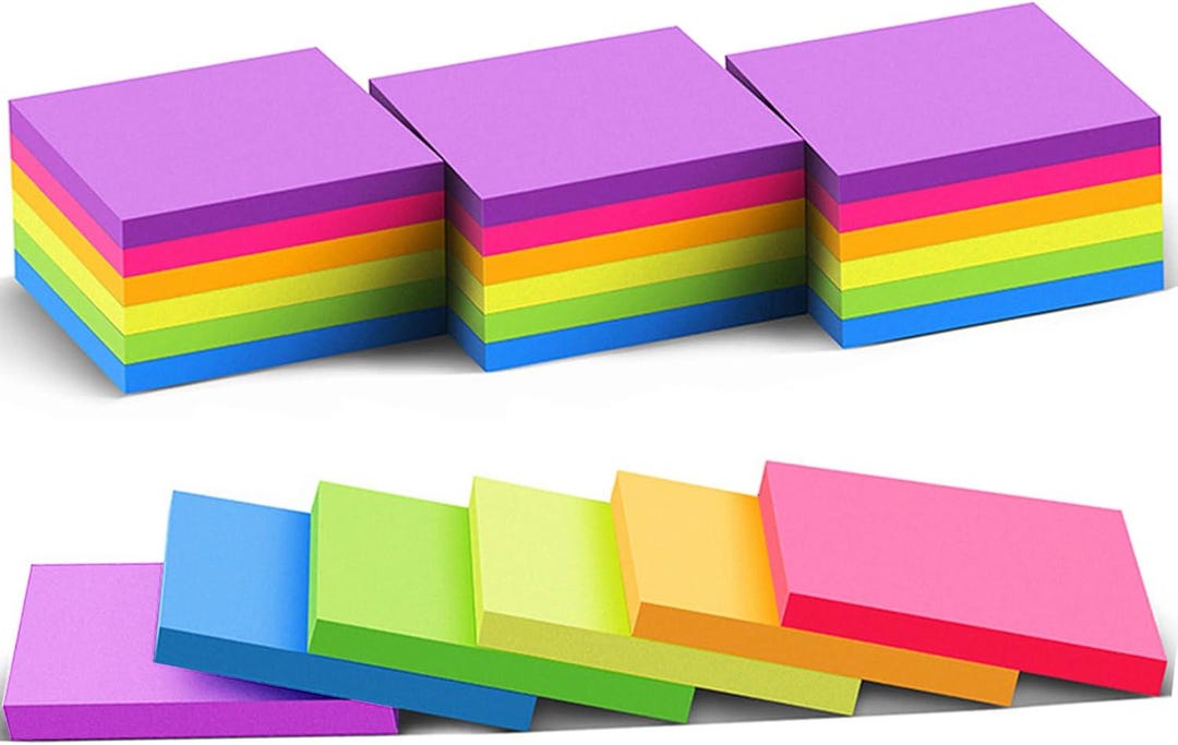24 Pack Sticky Notes 3x3 in Post Bright Stickies Colorful Super ...