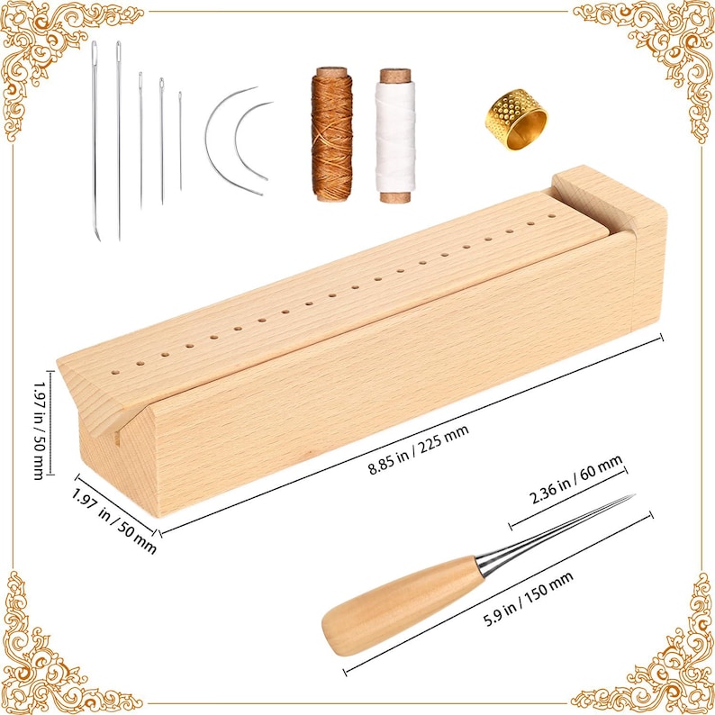 Beech Wood Book Binding Cradle With an Awl,book Binding Kits Used for ...